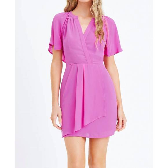 Adelyn Rae | Dresses | New Adelyn Rae Annalise Flutter Sleeve Draped ...